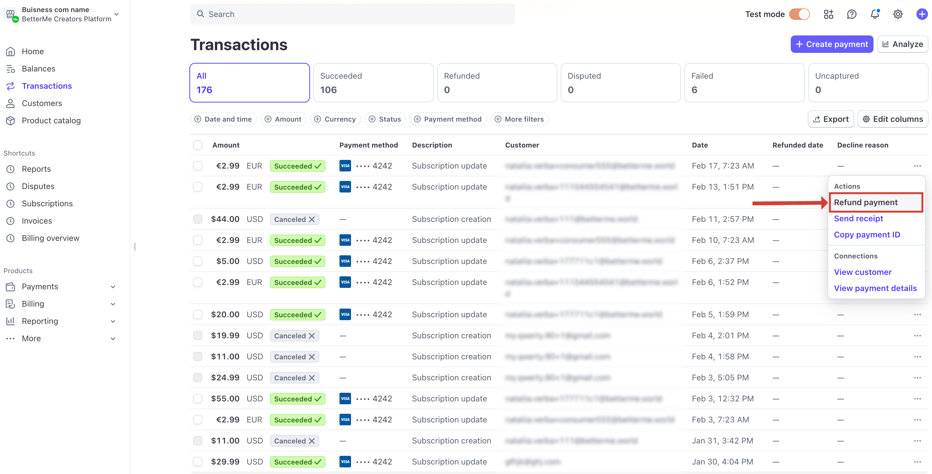 How to Refund a Transaction in Stripe – BetterMe Creator Platform