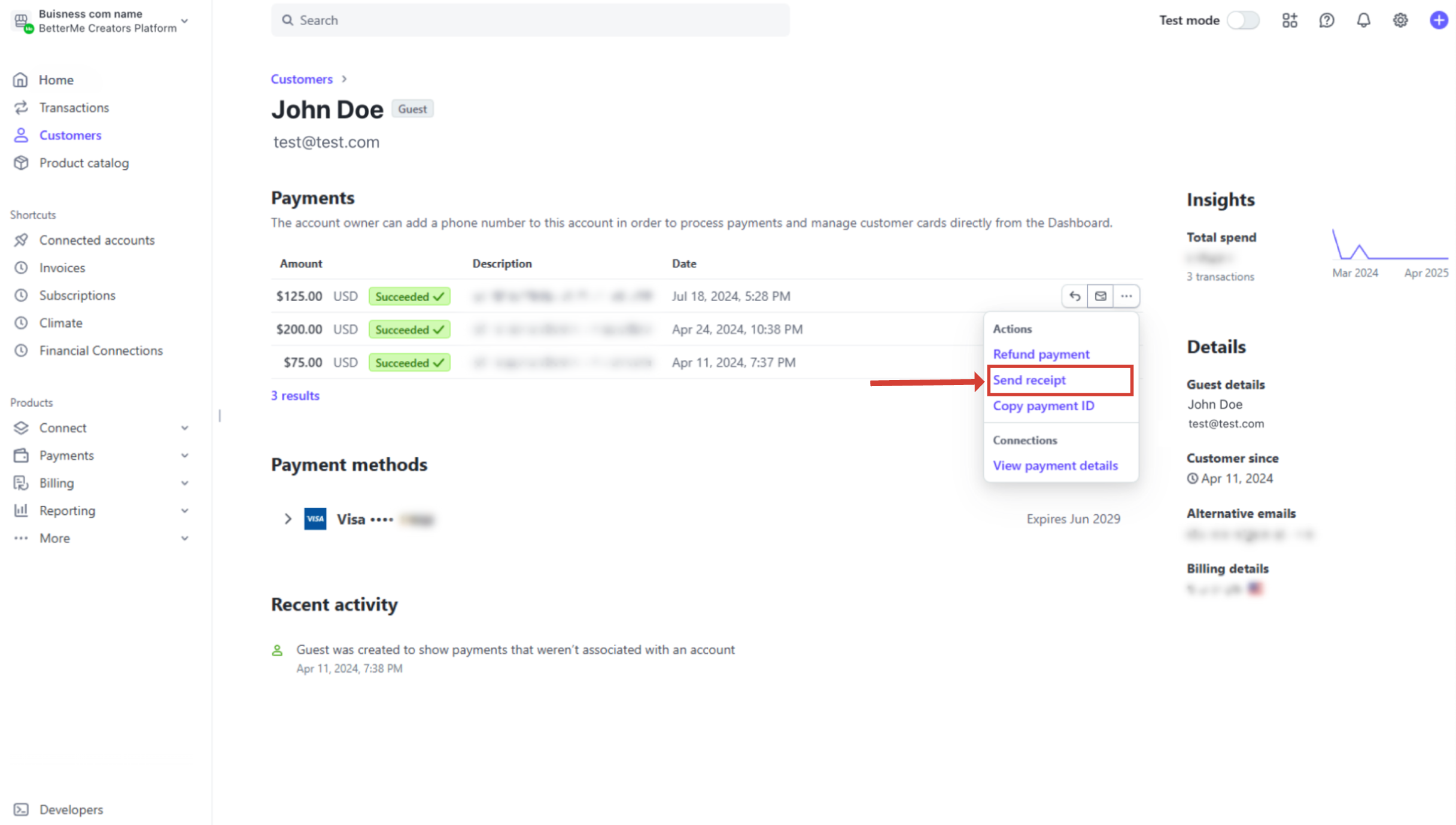 How to Send a Receipt in Stripe – BetterMe Creator Platform